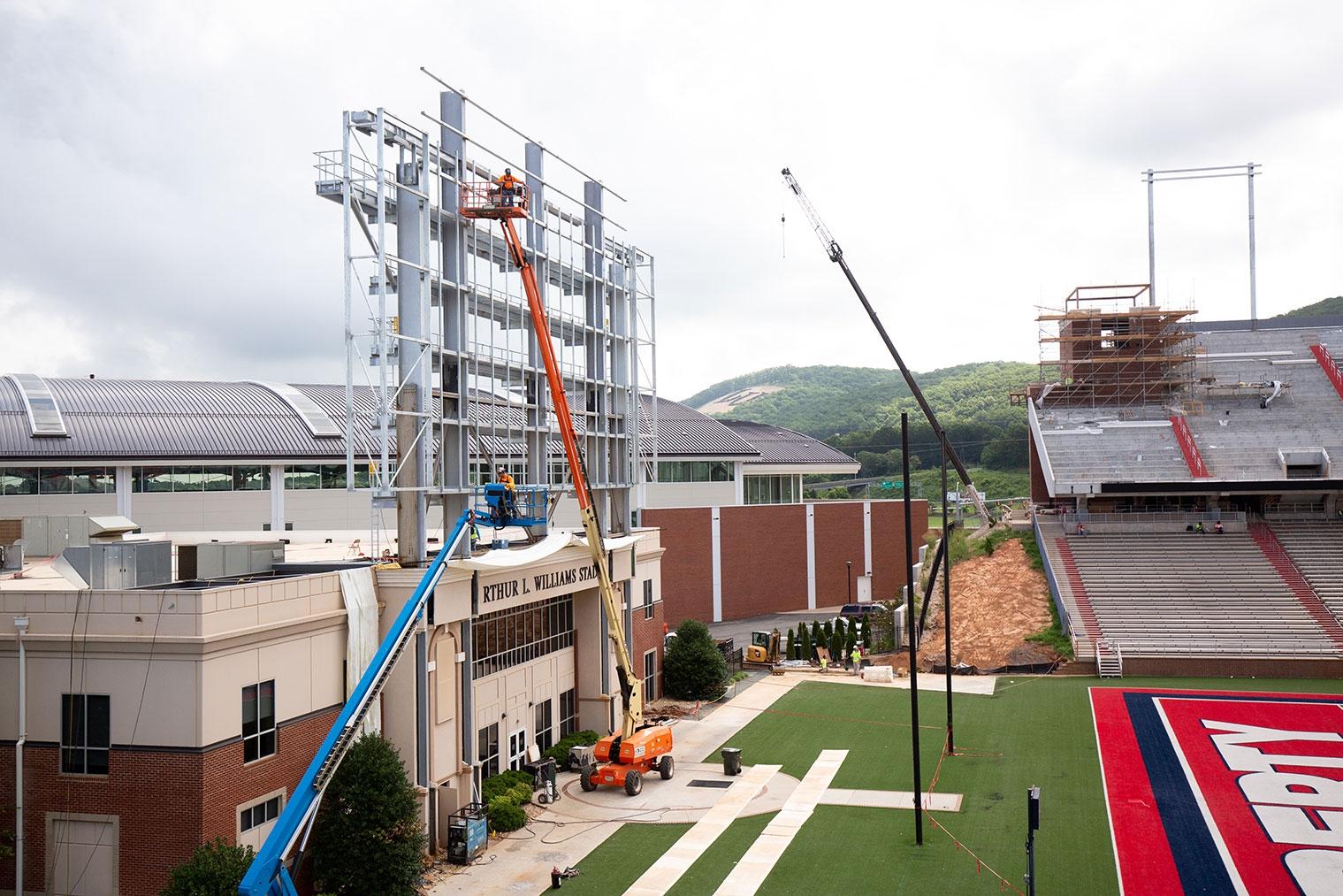 Video board installation begins as Williams Stadium upgrades continue ...