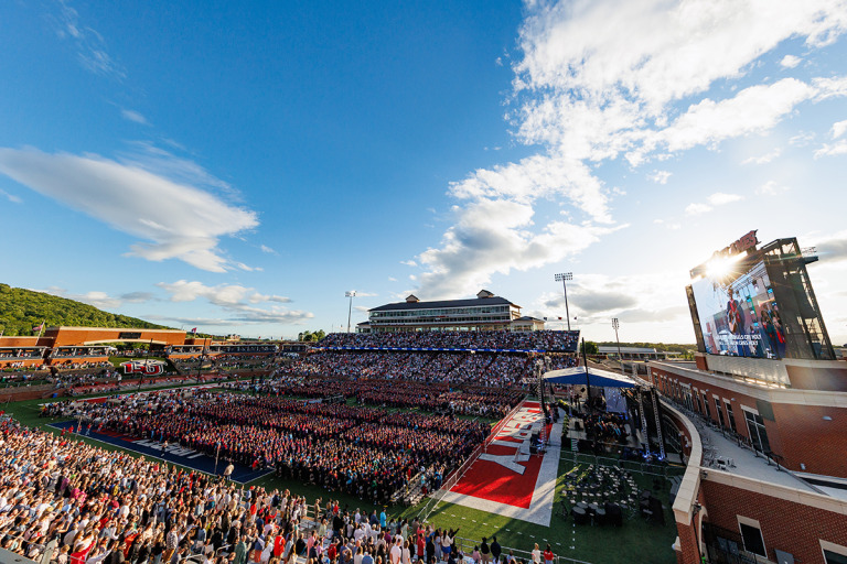The Stage is Set: Liberty prepares for Commencement, largest event in ...