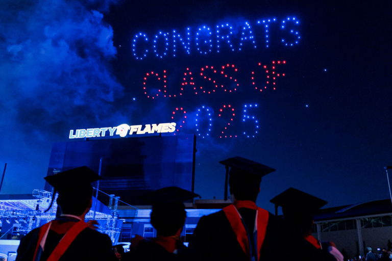 Drone show lights up night sky above Williams Stadium to celebrate ...