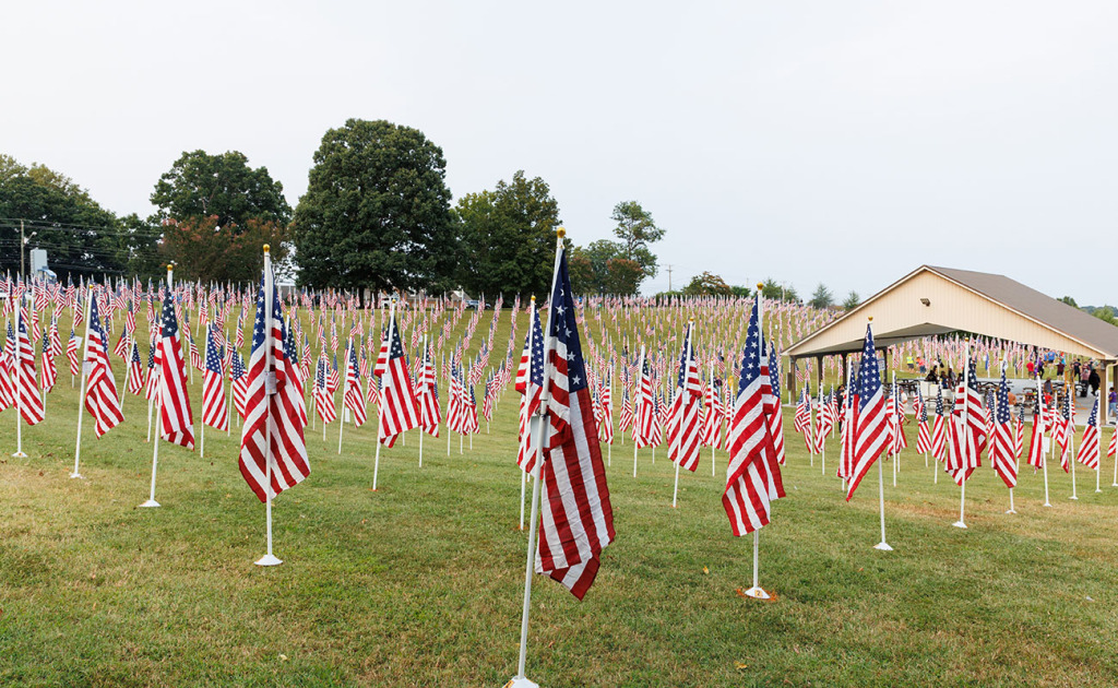 Liberty students help install 1,000-flag Field of Honor display in ...