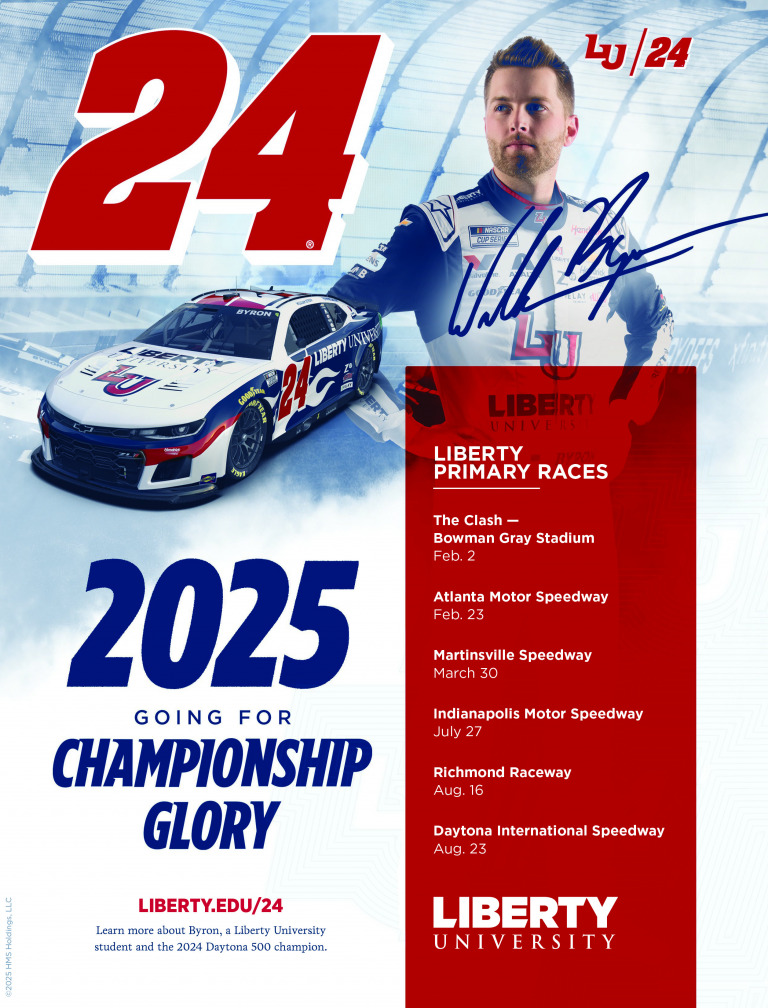 Liberty University will serve as primary sponsor for William Byron’s No ...