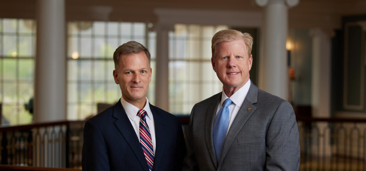 Jerry Falwell displays stained-glass windows recently removed from ...